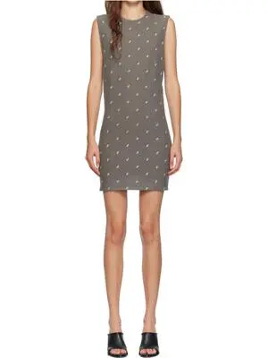RIER Rierwalker Mini Dress With Embroidered Floral Detail