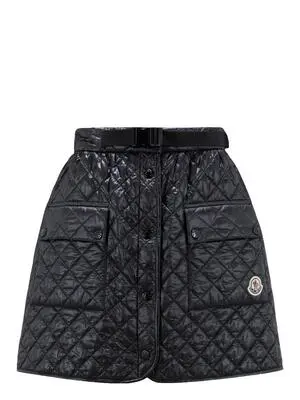 Moncler Quilted Belted Mini Skirt - Black