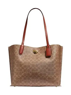 COACH Logo Pattern Shoulder Bag - Tan Rust