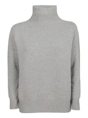 Max Mara Ribbed Turtleneck Pullover - Gray