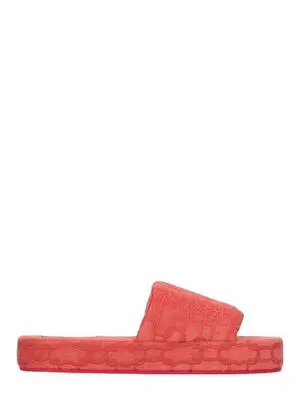 Agnona Stretch Cotton Terry Slippers - Red
