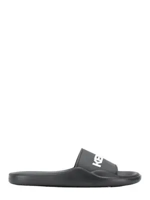 Kenzo Logo Embossed Slip-on Sandals - Black
