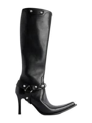 Balenciaga City Boot With Harness - Black