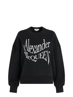 Alexander McQueen Logo Print Sweatshirt - Black