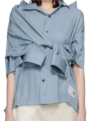 Mihara Yasuhiro Oversized Logo Patch Shirt - Gray