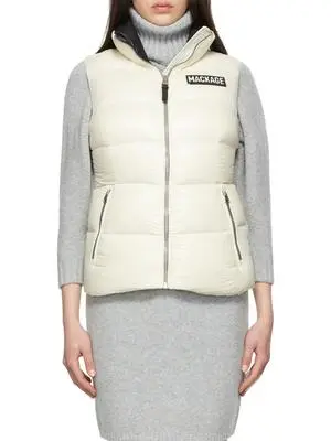 Mackage Logo Quilted Down Vest - Gray