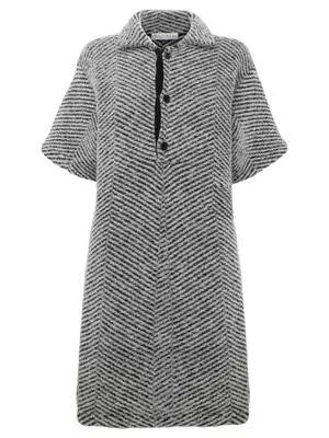 J.W.ANDERSON Logo-plaque Knit Polo Dress - White/black