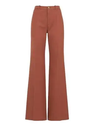 Chloé Cotton Canvas High Waist Trousers - Brown