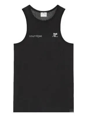 COURREGES Courrèges Printed Mesh Tank Top - Black