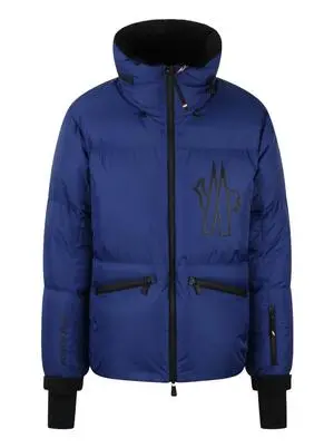 Moncler Verdons Logo-appliqué Hooded Down Jacket - Blue