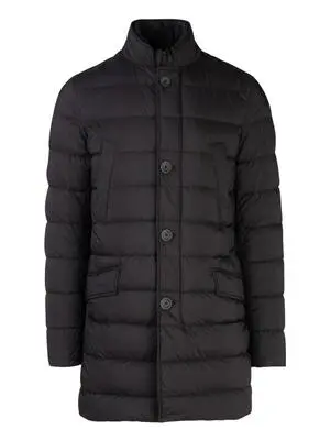 Herno Padded Down Coat With High Collar - Black