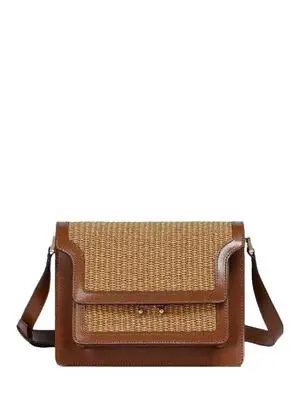 MARNI Marni Trunk Soft Medium Bag In Leather And Raffia