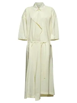 LEMAIRE Gathered Asymmetrical Midi Dress - Nude