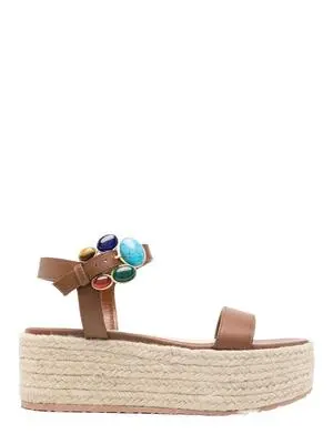 GIANVITO ROSSI Platform Espadrille Sandals - Brown