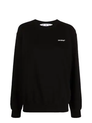 Off-White Diag Print Crewneck Sweatshirt - Black