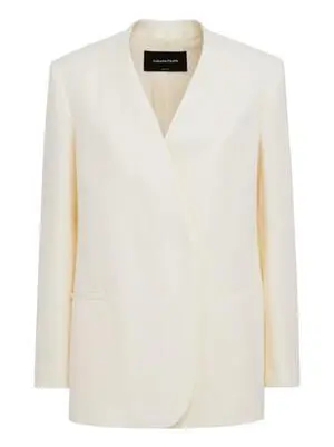 Fabiana Filippi Viscose And Linen Blend Jacket - White