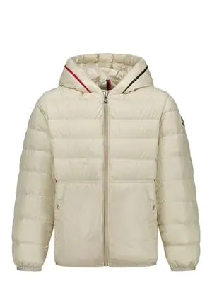 Moncler Arnaldo Down Jacket With Logo Patch - Nude