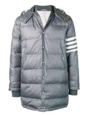 Thom Browne Striped Padded Hooded Jacket - Medium Gray