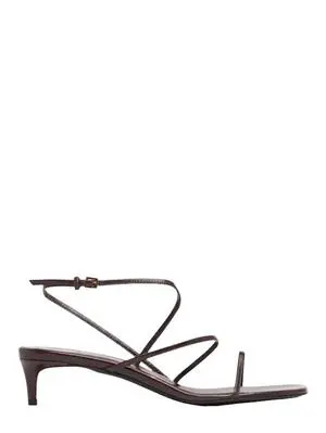 Khaite Alphabet Detail High-heeled Sandals - Black