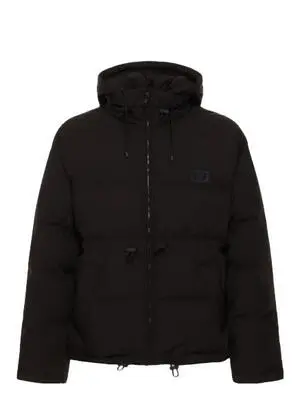 Valentino Garavani Logo Detail Down Jacket With Drawstring - Black