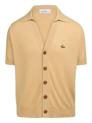 VIVIENNE WESTWOOD Short-sleeved Knitted Cardigan - Sand-colored