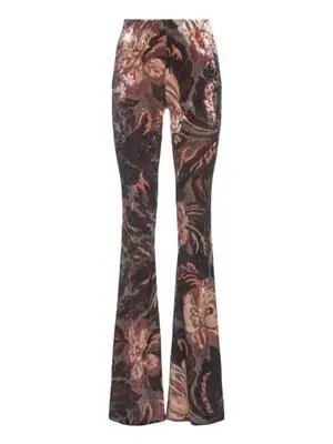 Etro Printed Flared Casual Pants - Black