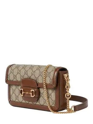Gucci Gucci Horsebit 1955 Mini Shoulder Bag Beige And Ebony