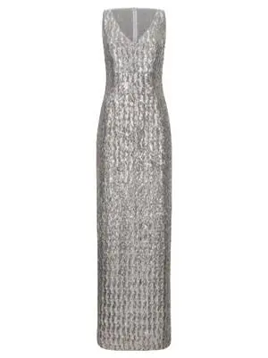MICHAEL KORS Michael Kors Sequined V-Neck Maxi Dress