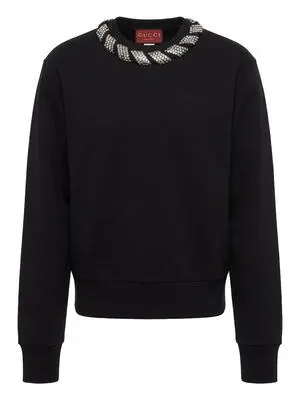 Gucci Embellished Neck Knitted Jumper - Black