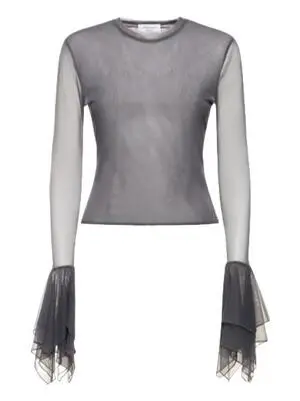 BLUMARINE Blumarine Ruffled Sheer T-Shirt