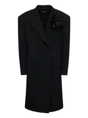 Dolce & Gabbana Tailored Coat With Embellishment - Black