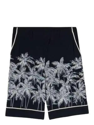 Palm Angels Palm Tree Print Bermuda Shorts - Black