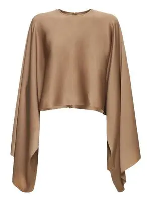 STELLA MCCARTNEY Stella McCartney Draped Viscose Satin Cape Top