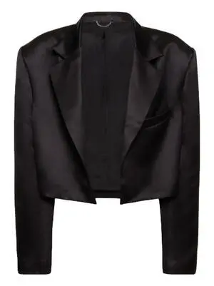 Magda Butrym Cropped Blazer With Logo Detail - Black