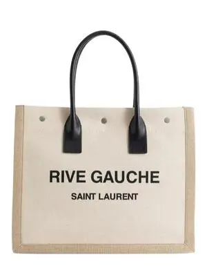 Saint Laurent Logo Print Top Handle Bag - Light Beige