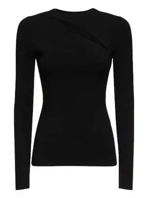 Victoria Beckham Long Sleeve Blouse With Cut-out Detail - Black