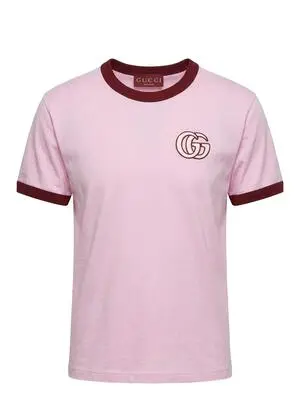 Gucci Embroidered Jersey T-shirt - Pink