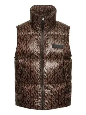 Mackage Kane Interwoven Letter Printed Down Vest - Black