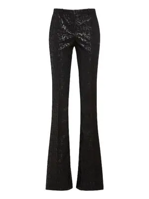 Versace Logo Jacquard Bell Bottom Trousers - Black