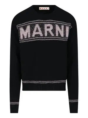 Marni Logo Patch Crewneck Jumper - Black