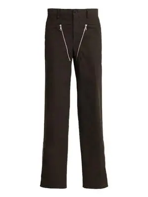 Dries Van Noten Pexior Cotton Pants With Zip Details - Black