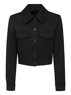 Ami Buttoned Short Jacket - Black