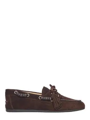Miu Miu Suede Tassel Detail Loafers - Black
