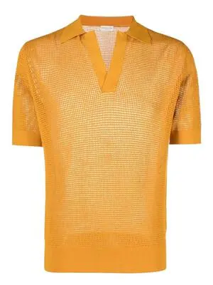 Dries Van Noten Short-sleeved Knitted Polo Shirt - Yellow