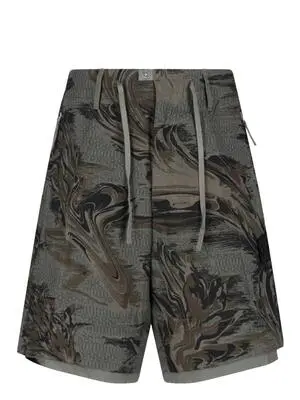 Stone Island Abstract Print Knee-length Bermuda Shorts - Black