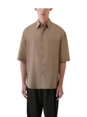 LEMAIRE Grid-pattern Pocket Shirt - Gray