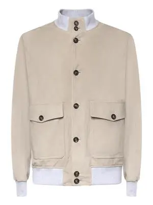Eleventy Stand Collar Buttoned Coat - Nude