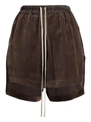 Rick Owens Velvet Elastic Waist Shorts - Black