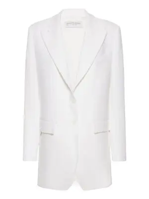 Michael Kors Crepe Sable Boyman-fit Suit Coat - White