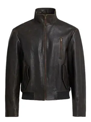 THE ROW Akia Leather Bomber Jacket - No